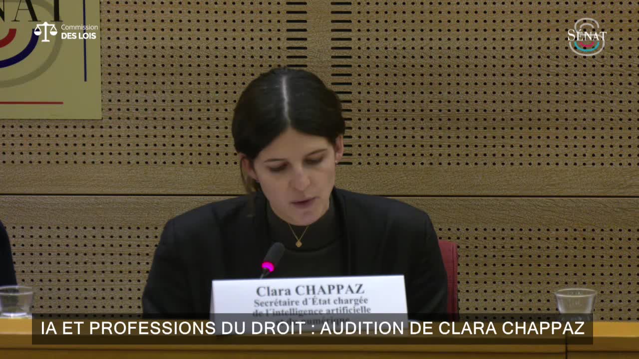 IA et professions du droit : audition de Clara Chappaz